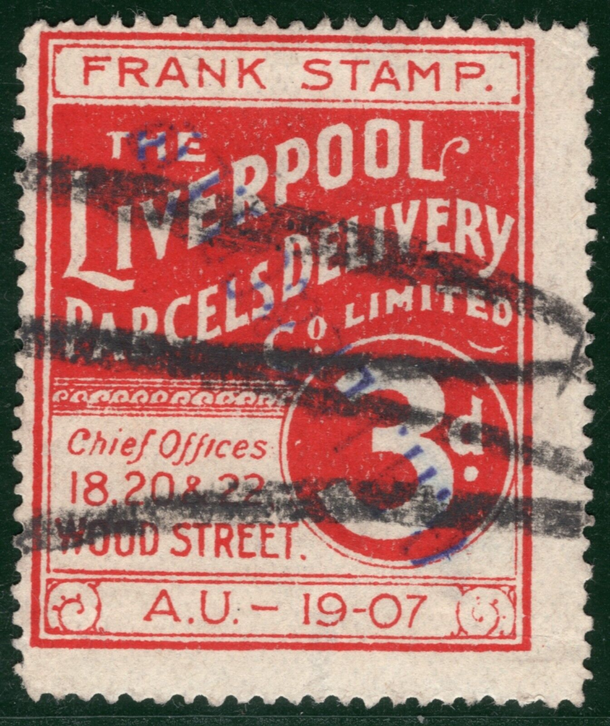 GB Local Parcel Stamp 3d *LIVERPOOL PARCEL DELIVERY* 1907 Used ...