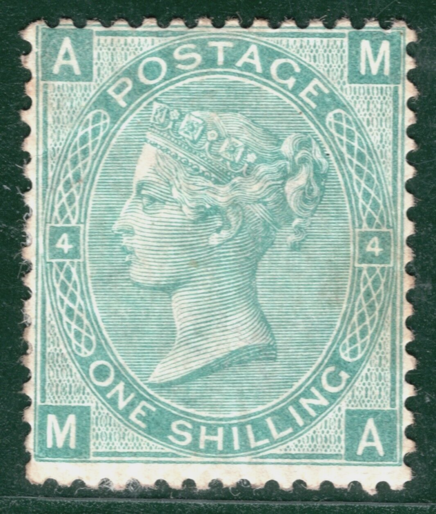 GB QV Stamp SG.117 1s Green Plate 4 (MA) (1867) Mint MM Cat £975 ...