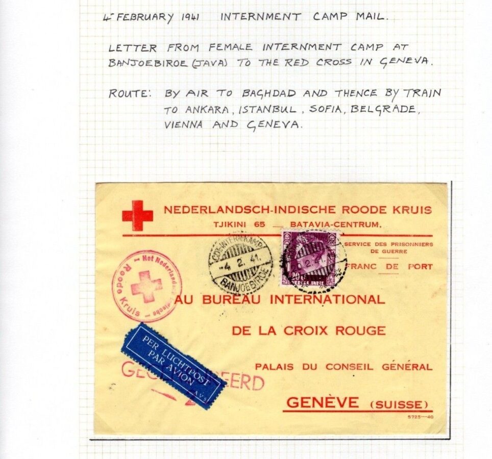 DUTCH EAST INDIES WW2 Cover BANJOEBIROE Internment Camp RED CROSS 1941 ...