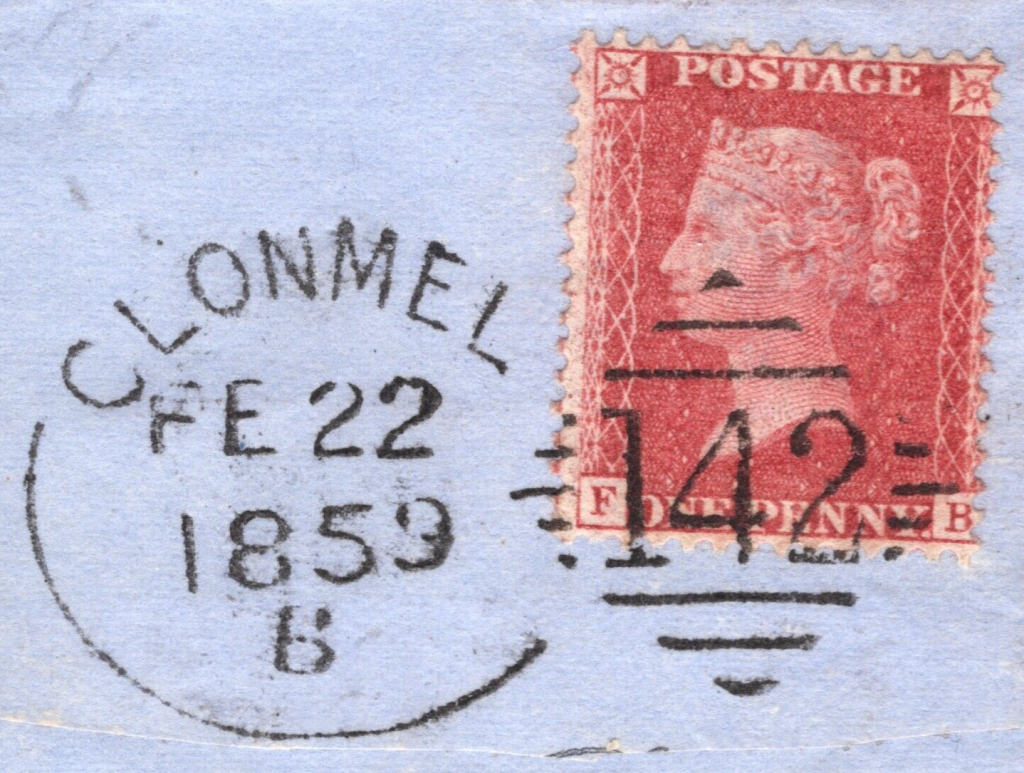 GB Ireland QV PENNY RED SG.40 Piece Superb CLONMEL SPOON 1859 Irish ...