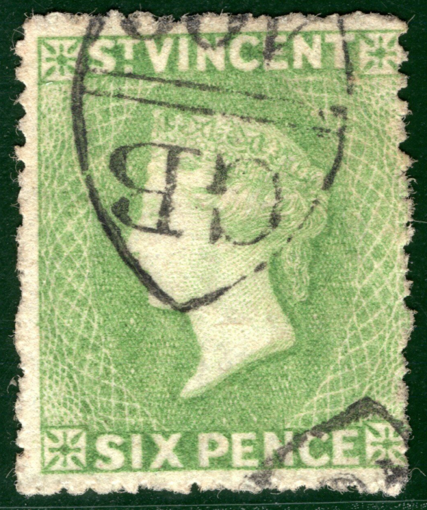 ST VINCENT QV Stamp SG.29 1d Used *ANGLO-FRENCH ACCOUNTANCY MARK ...