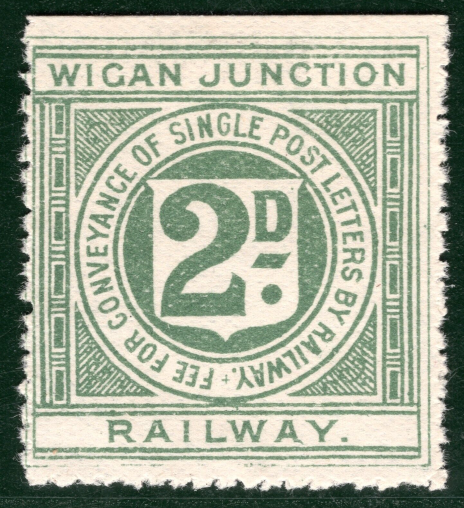 GB Lancs WJR RAILWAY 2d Letter Stamp *WIGAN JUNCTION* (1904) Mint MNG ...