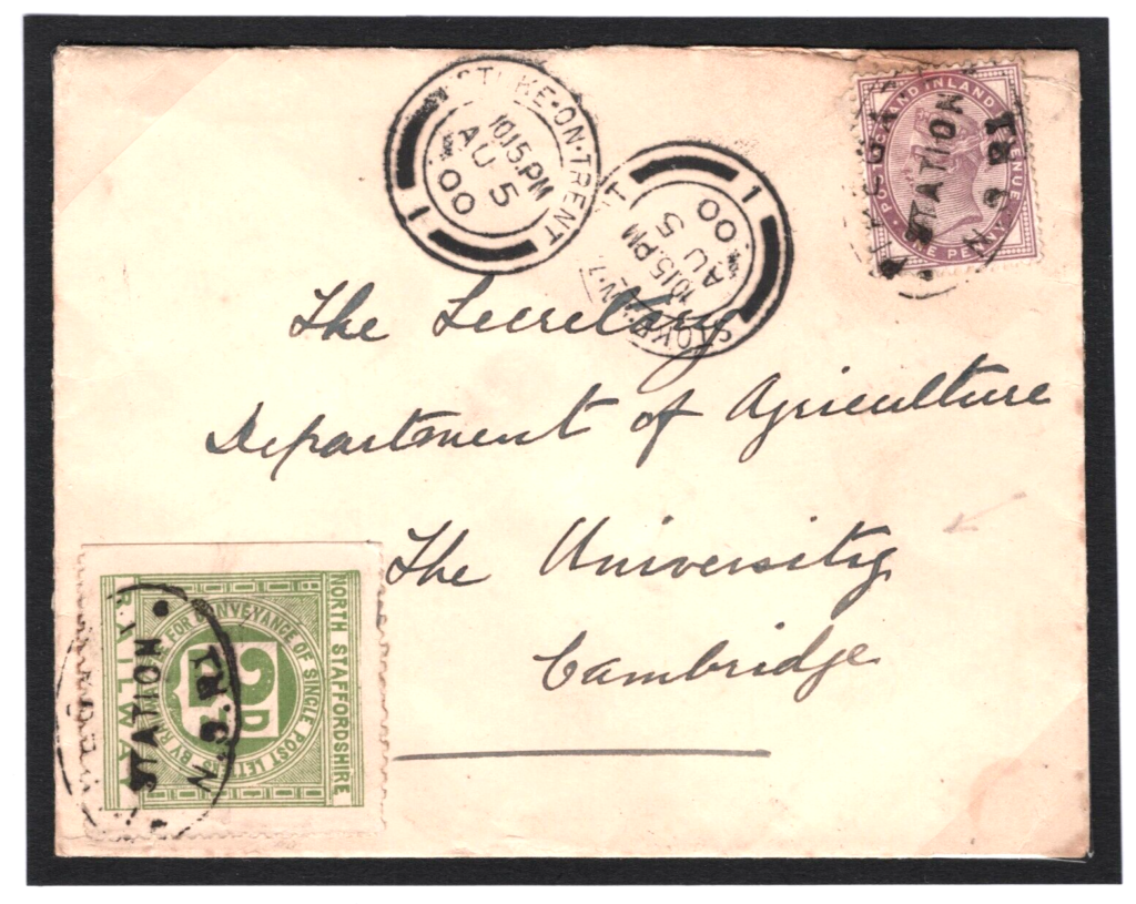 GB Salop N.STAFFS RAILWAY 2d Letter Stamp PIPEGATE STATION Cover ...