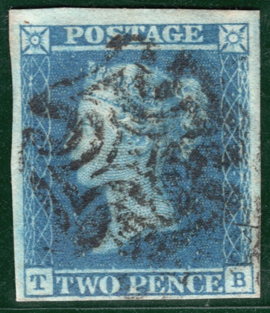 GB QV 1841 TWO PENCE BLUE SG.14 2d Plate 3 (BI) *STIRLING* MX Used RARE ...