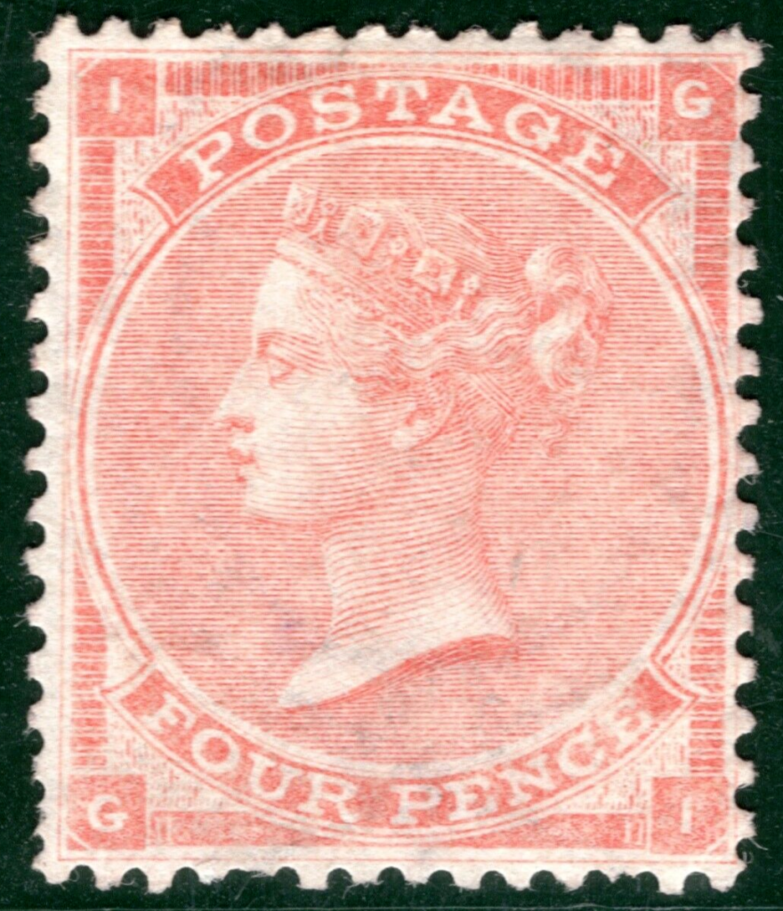GB QV Stamp SG.82 4d Pale Red (Hairlines Plate 4) Mint VLMM Cat £2,100 ...