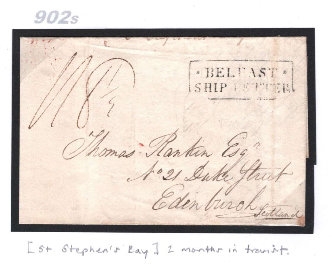 GB Ireland Maritime *BELFAST SHIP LETTER*(Stars) 1833 Cover St Stephens ...