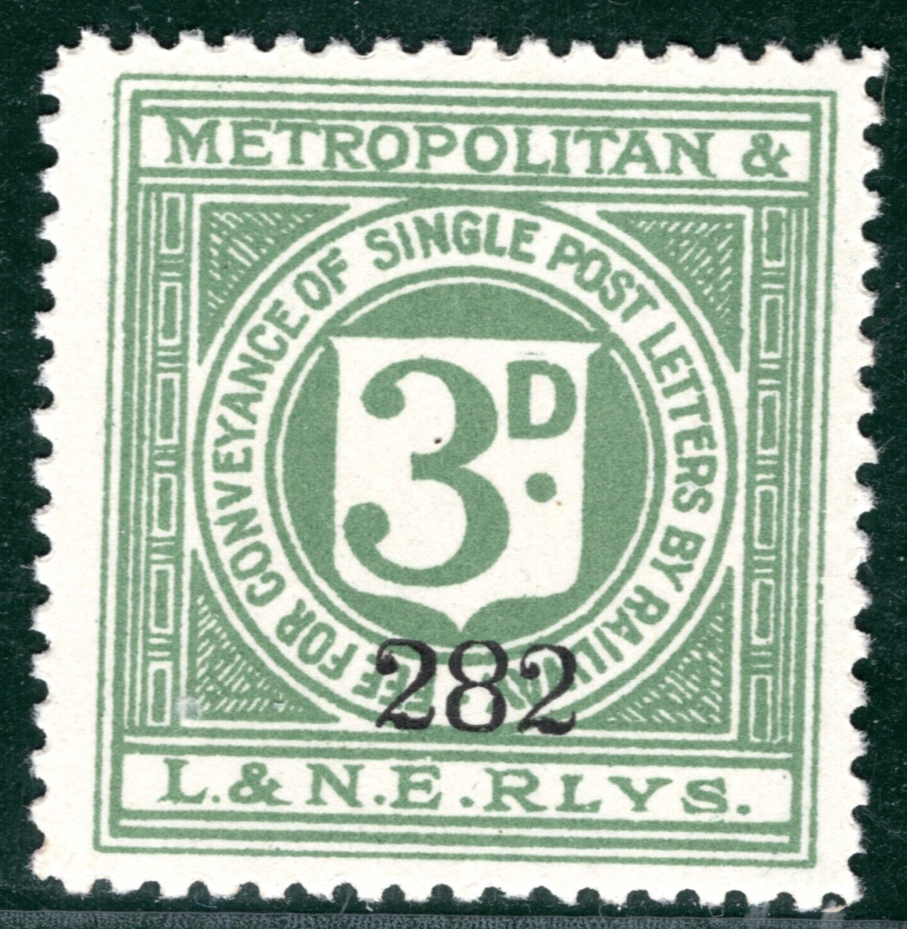 GB M&LNER RAILWAY Letter Stamp 3d Metropolitan & L&NER Mint MM LIME142 ...