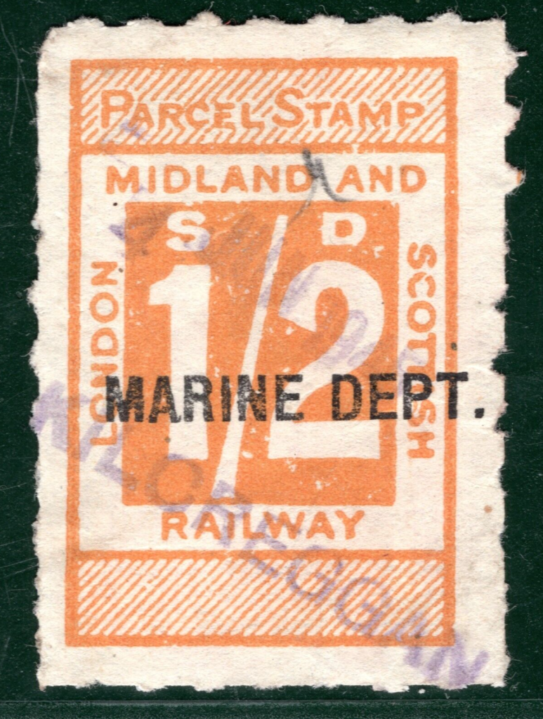 GB Scotland LM&SR RAILWAY Parcel Stamp 1s2d KILCREGGAN Station MARINE ...